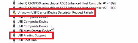 What do I do if my printer is listed as Unknown device (Device ...