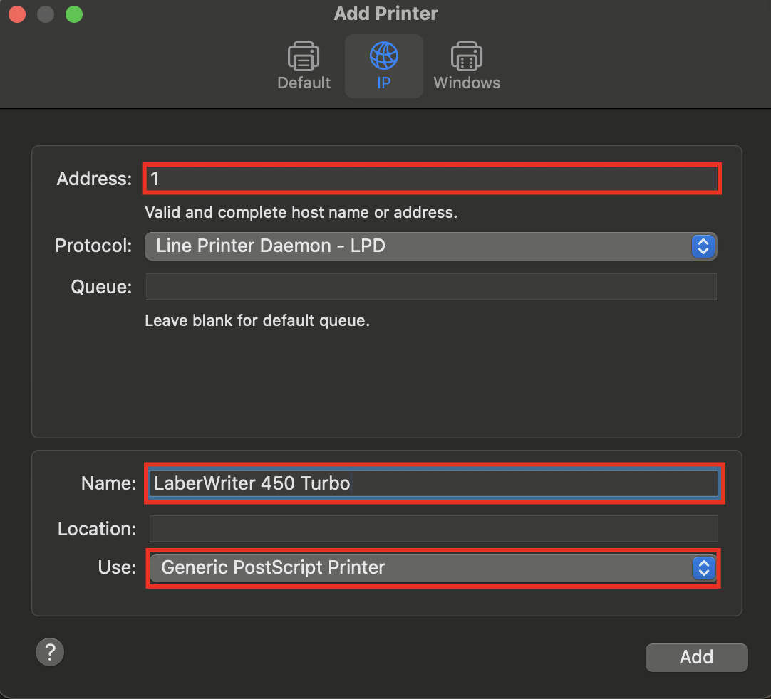 How to add a dummy (fake) printer?