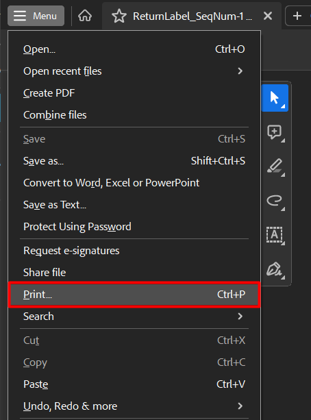 How do I print PDF documents with my LabelWriter?