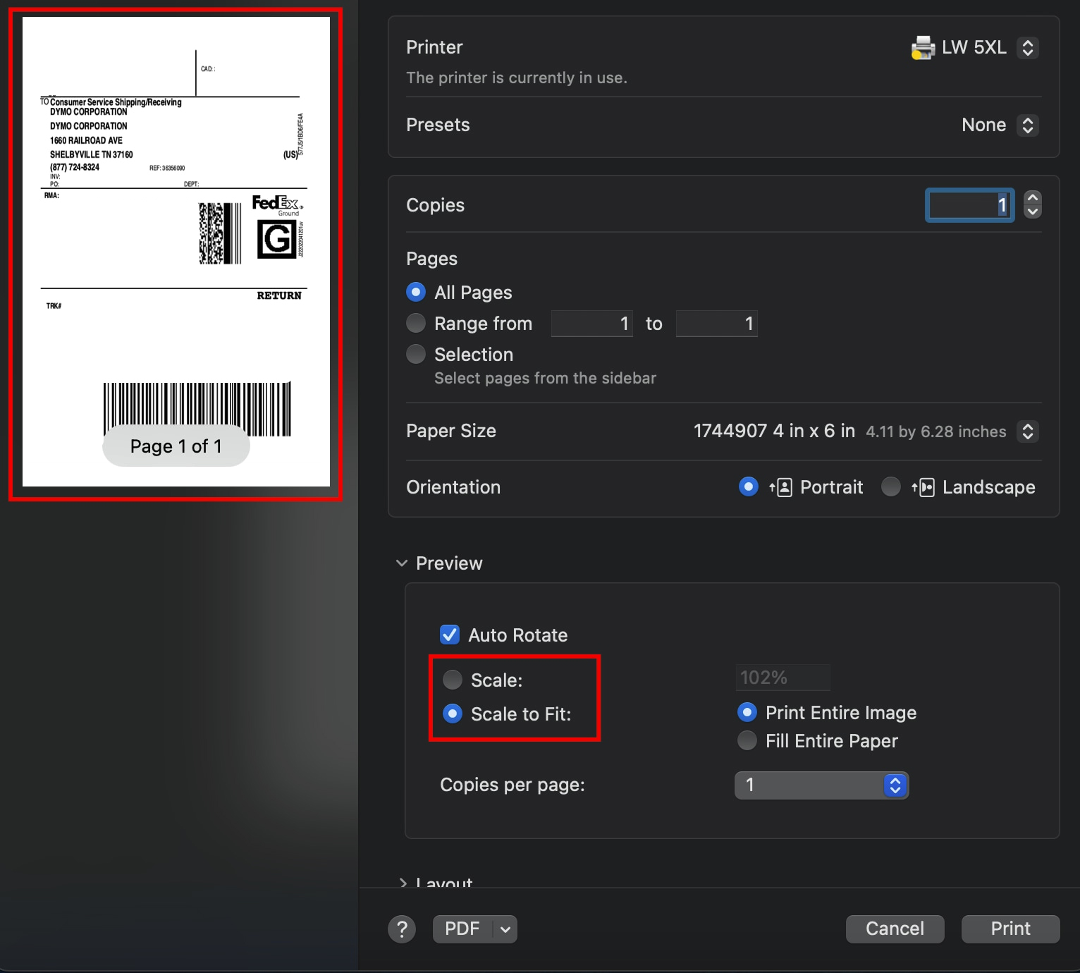 How do I print PDF documents with my LabelWriter?